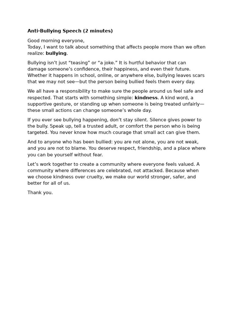 Anti Bullying | PDF