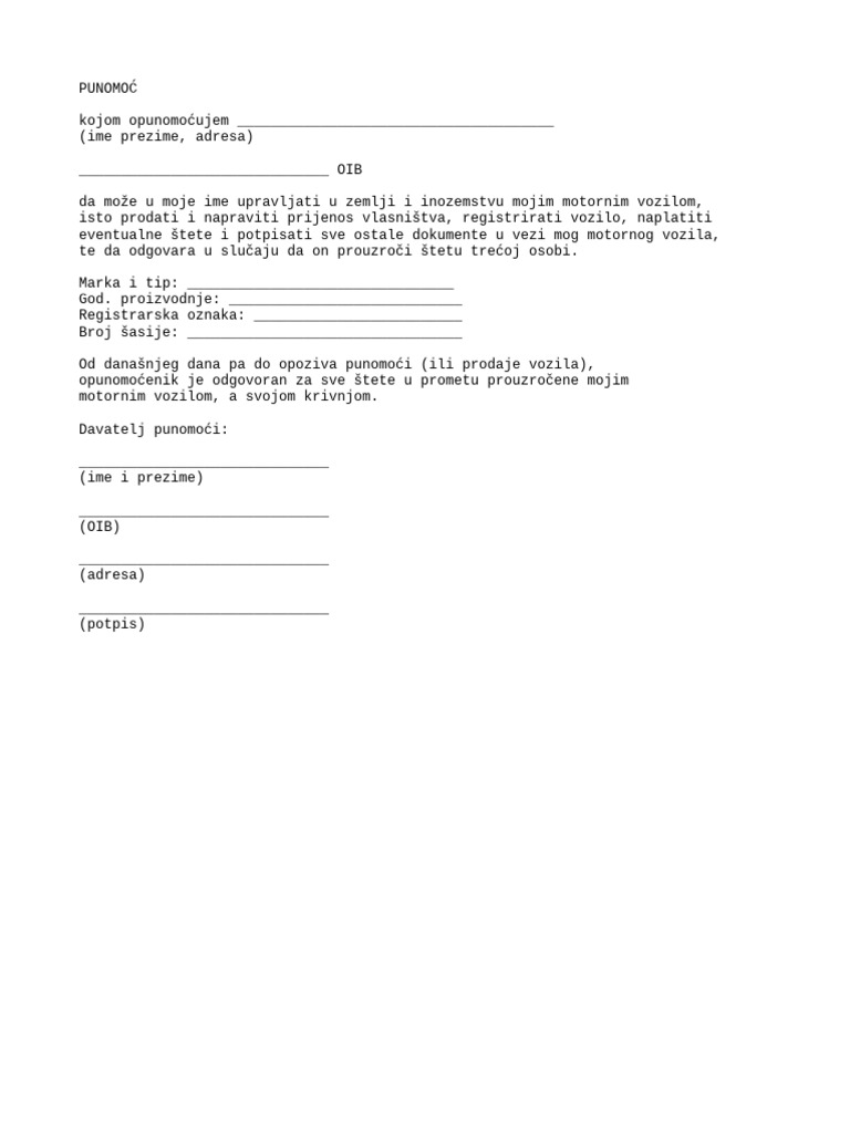 Punomoc | PDF