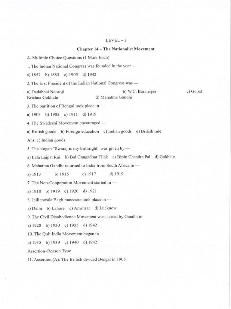 Question Bank Class VIII Social Science Level - 1 | PDF