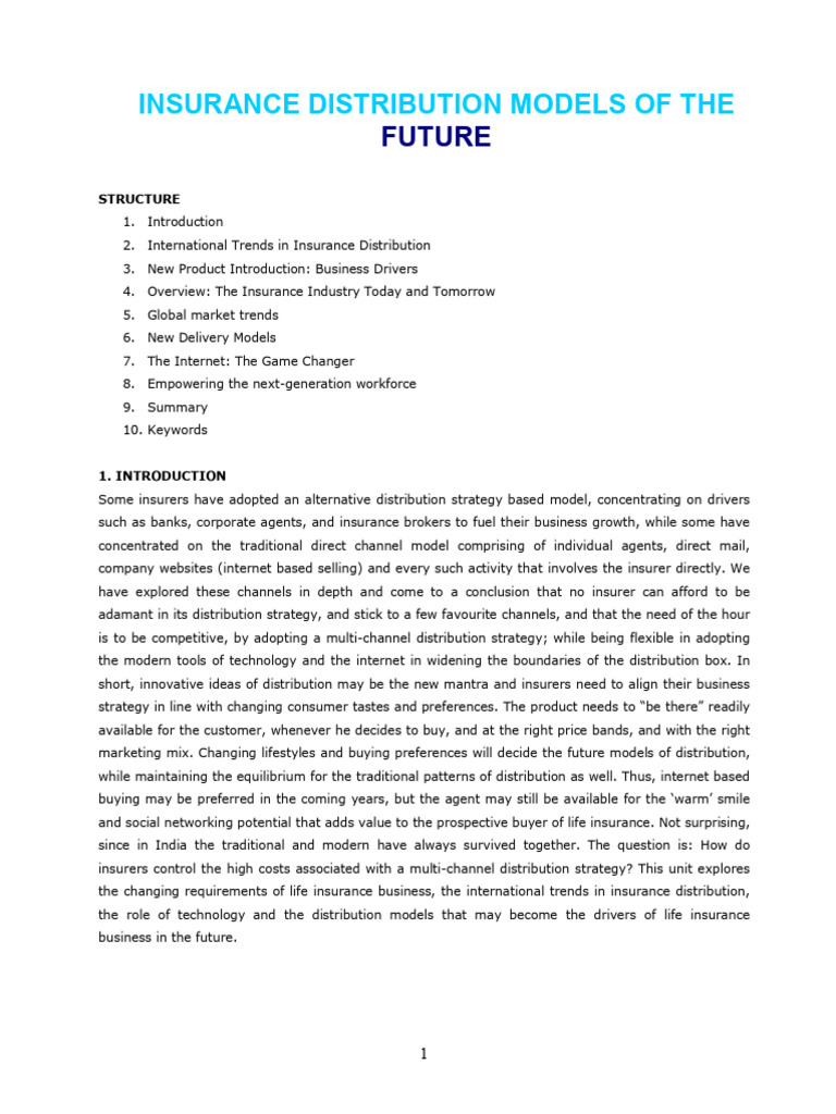 11.2 Additional Insurance Distribution Models of The Future | PDF ...