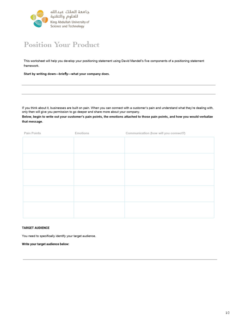 Identifying Customer Pain Points Worksheet | PDF