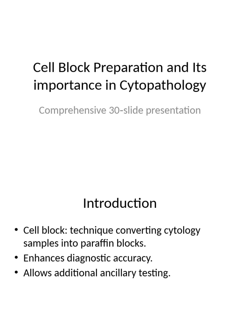 Cell Block 30 Slides | PDF | Cytopathology | Fixation (Histology)