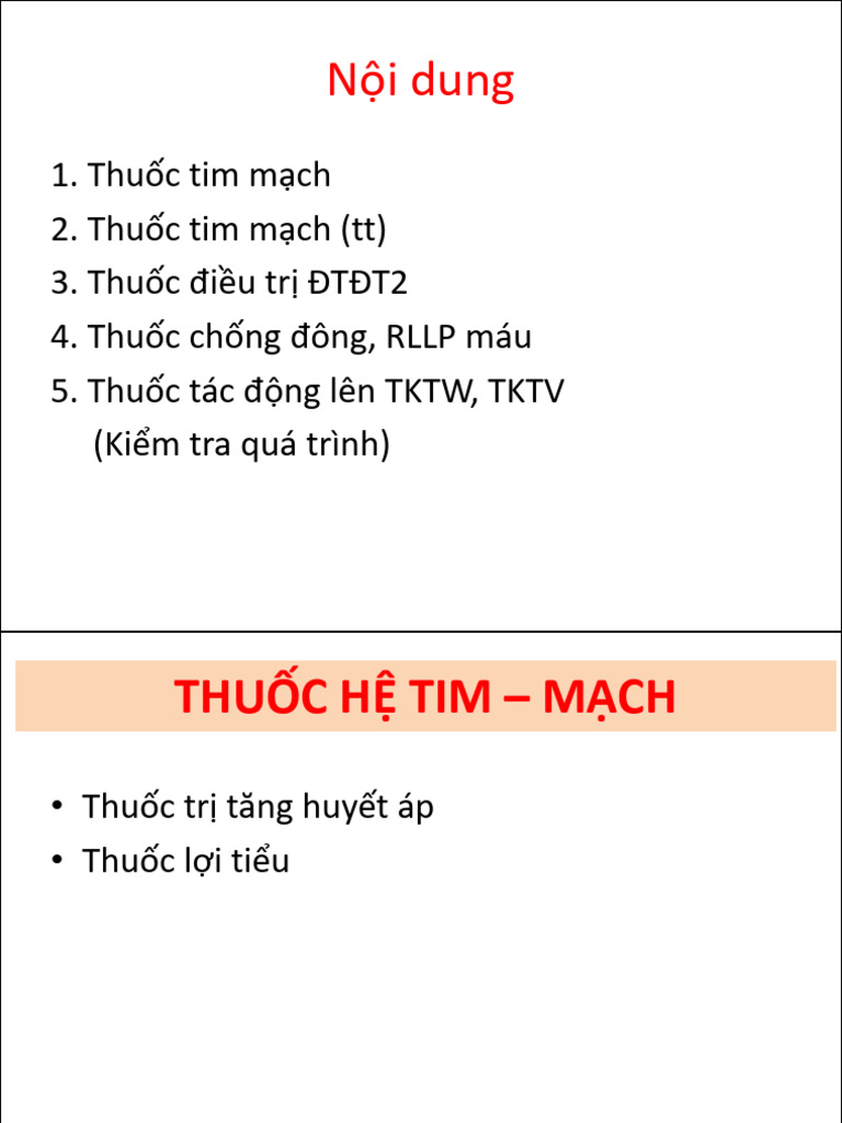 1vs2-Thuoc Tim - Mach 2025 | PDF