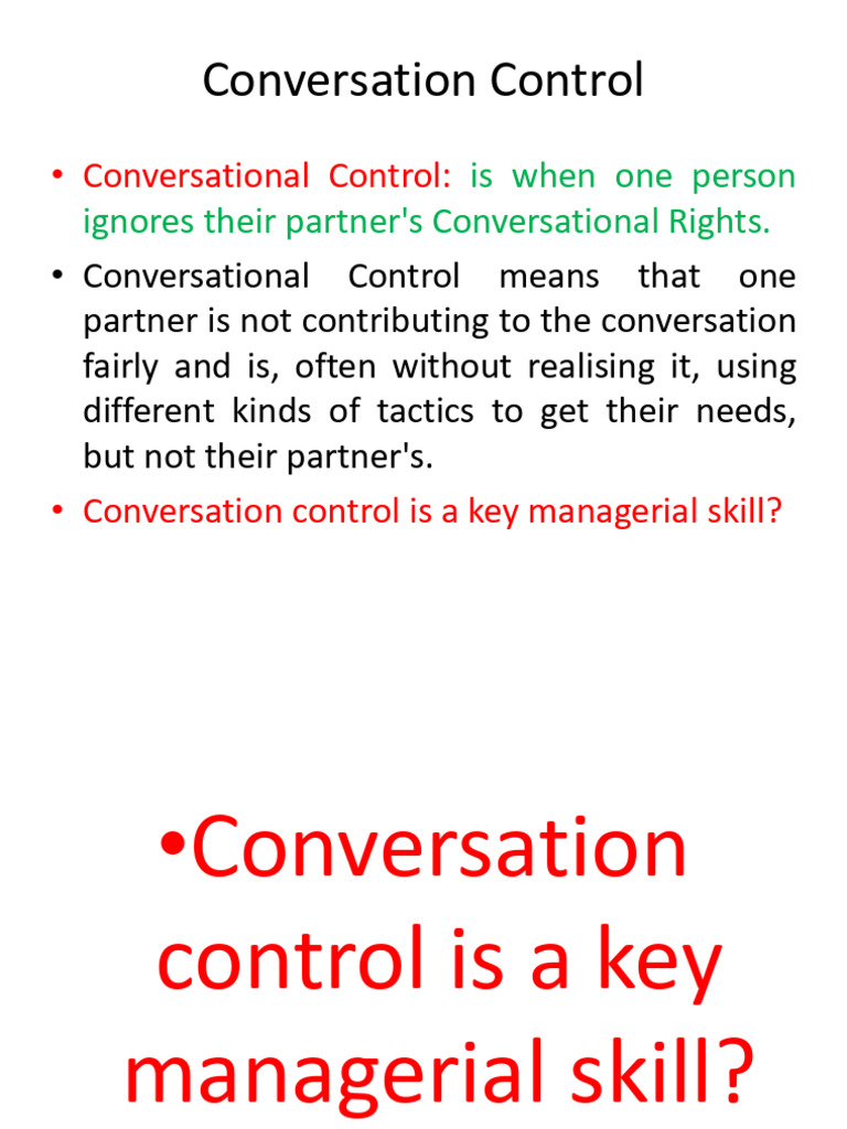 9) Conversation Control - Revised | PDF
