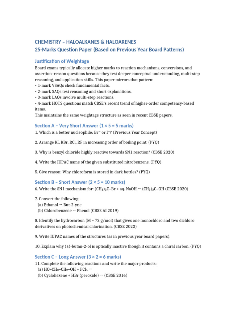 25 Marks Prev Year Weighted Paper | PDF