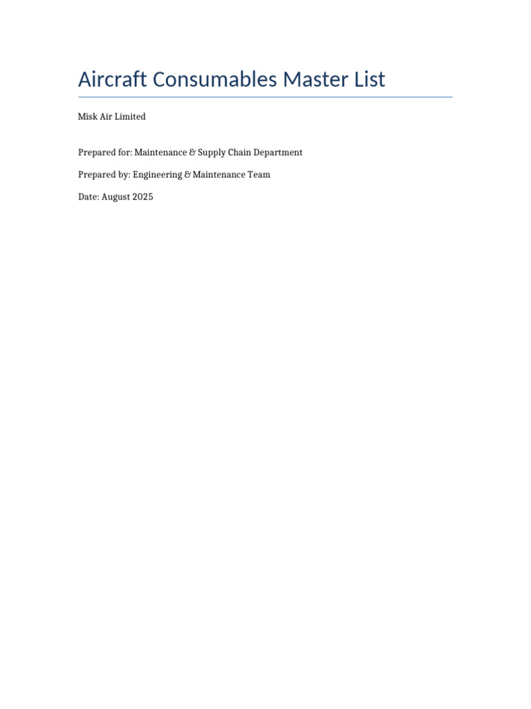 Aircraft Consumables Inventory List | PDF | Lubricant | Flashlight