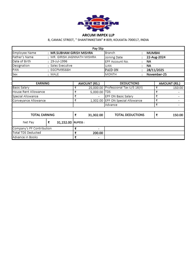 Employee Pay Slip Summary | PDF