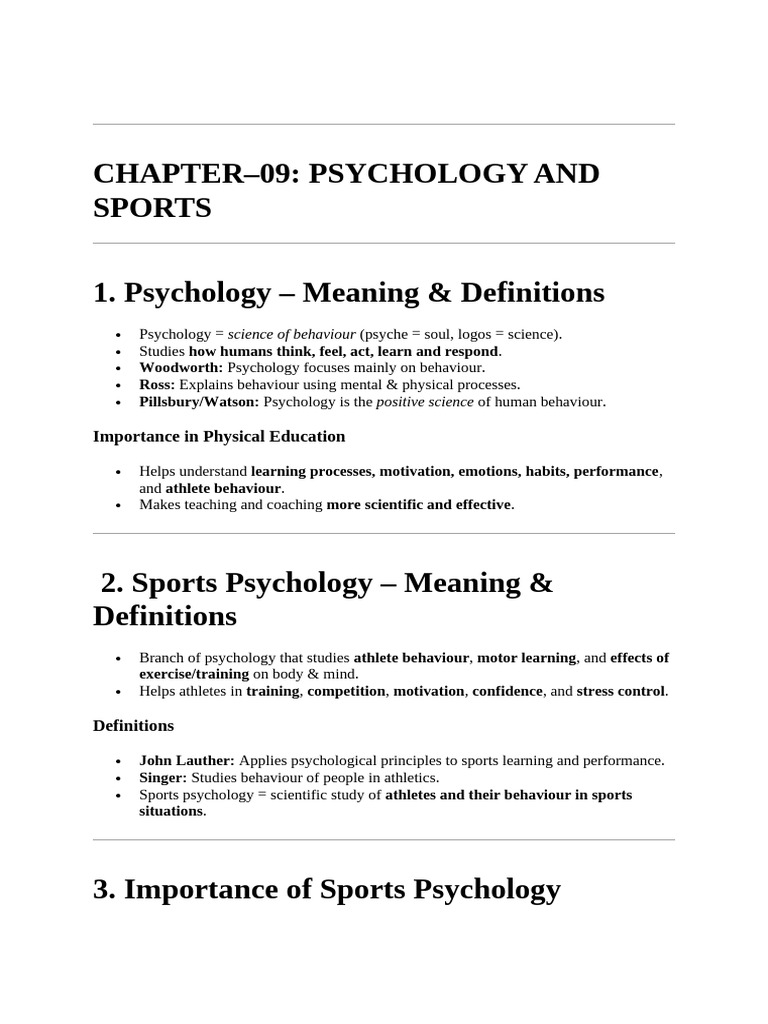 Psychology and Sports | PDF | Adolescence | Psychology