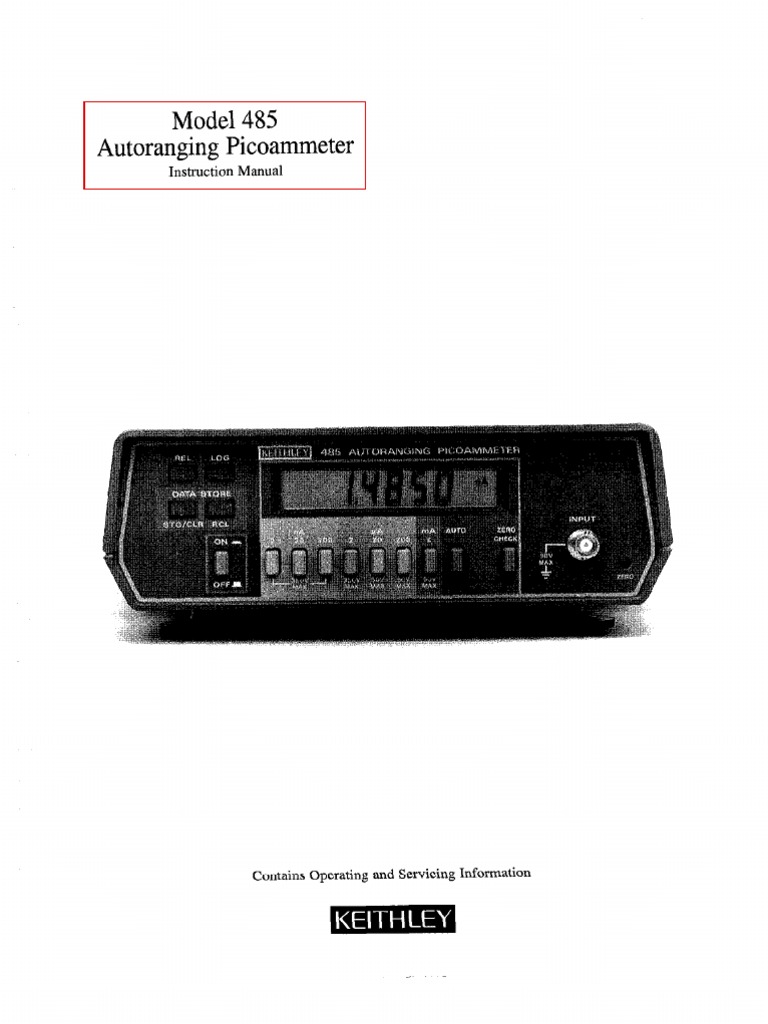 Keithley 485 Picoammeter Manual | PDF | Battery Charger | Logarithm
