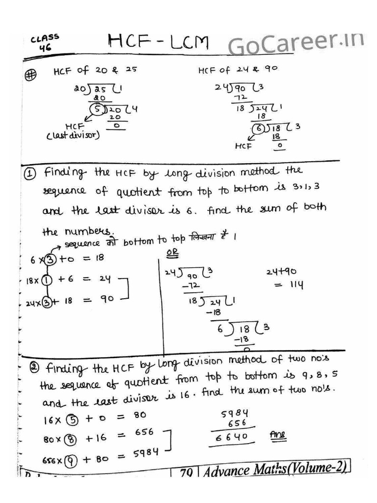 M and HCF | PDF