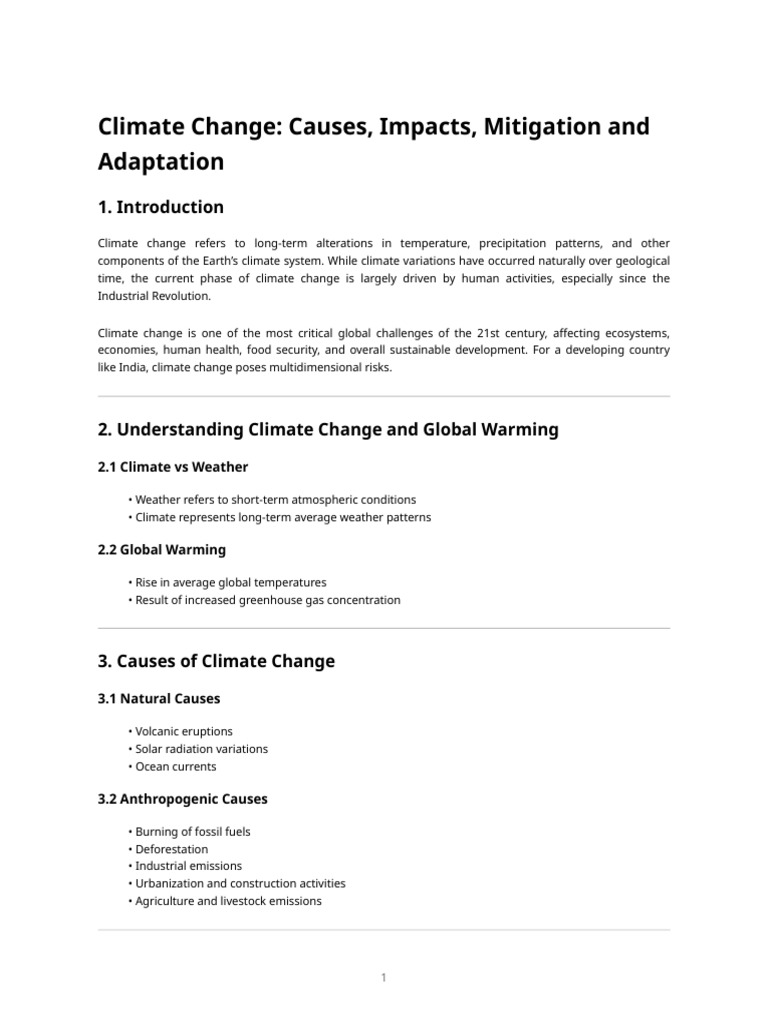 Climate Change: Causes and Solutions | PDF | Climate Change | Climate ...
