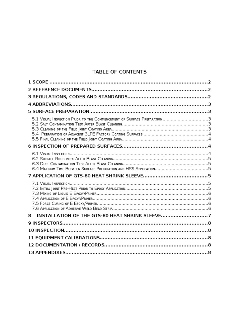 Method Statement For Field Joint Coating | PDF | Epoxy | Paint