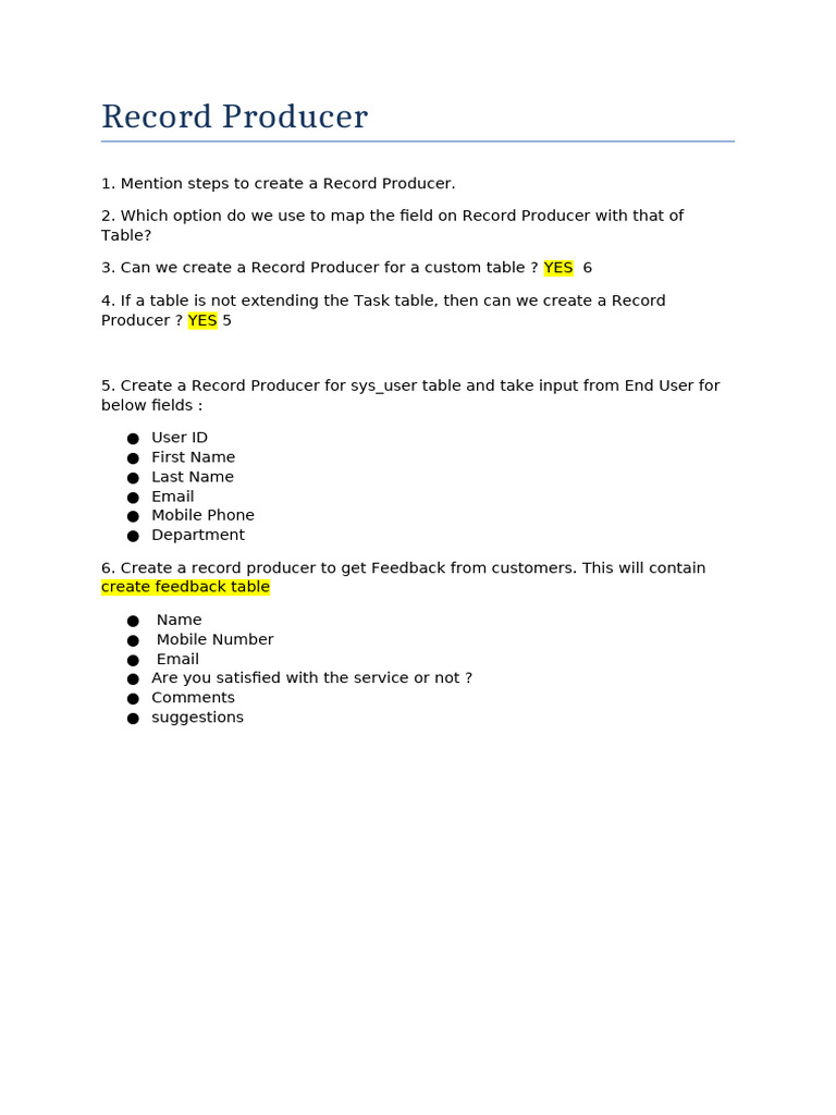 Record Producer Story | PDF