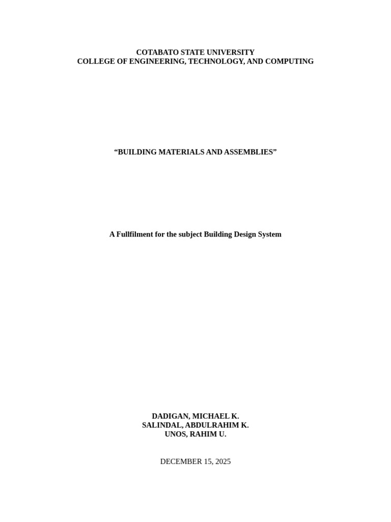 Building Materials and Assemblies Overview | PDF | Concrete | Masonry