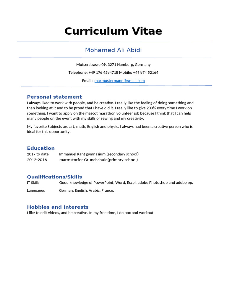 Curriculum Vitae | PDF