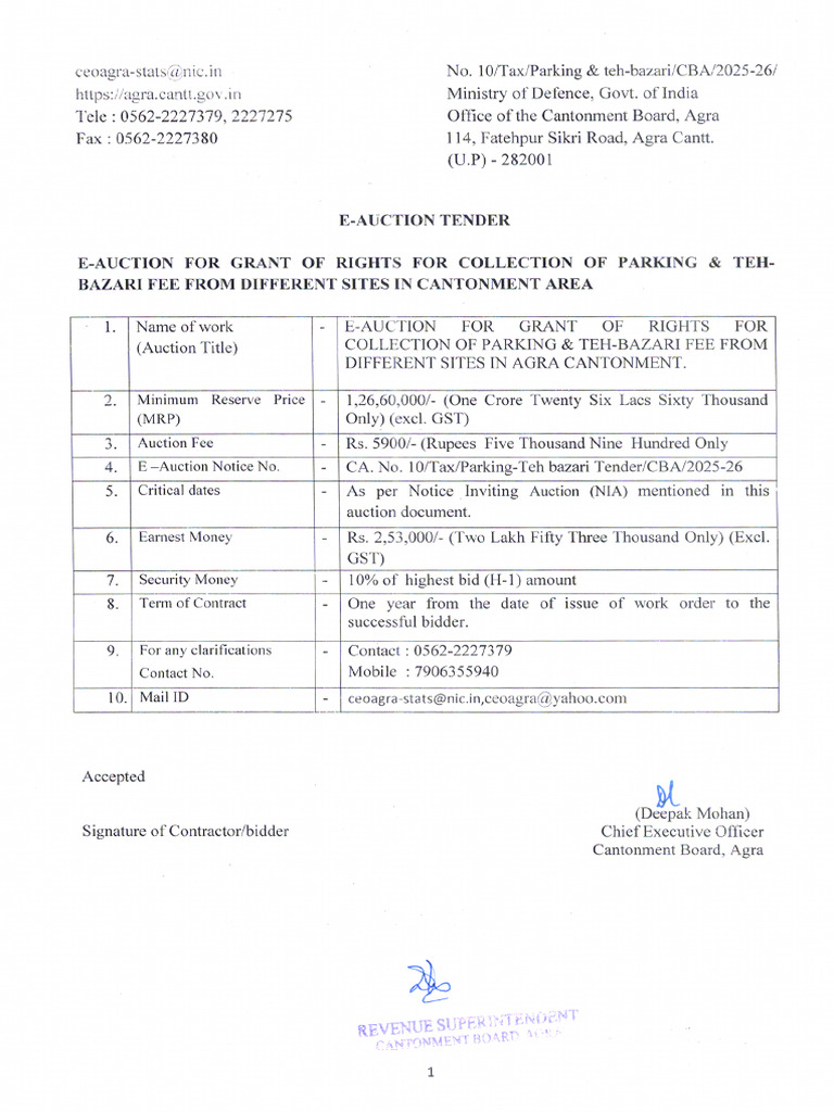 Tender Document For Auction | PDF