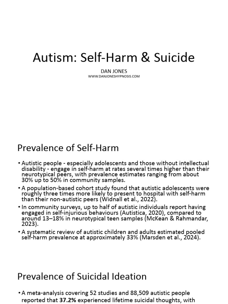 Autism: Self-Harm and Suicidal Risks | PDF | Autism | Self Harm