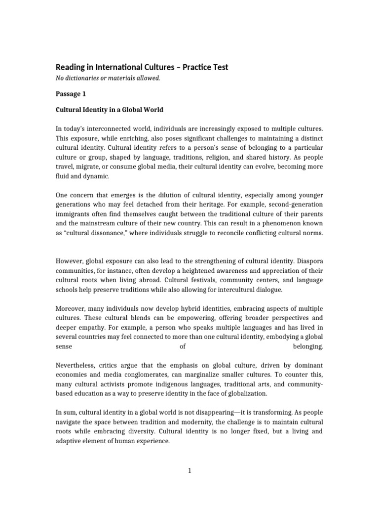 Cultural Identity and Clothing Test | PDF | Clothing | Fashion
