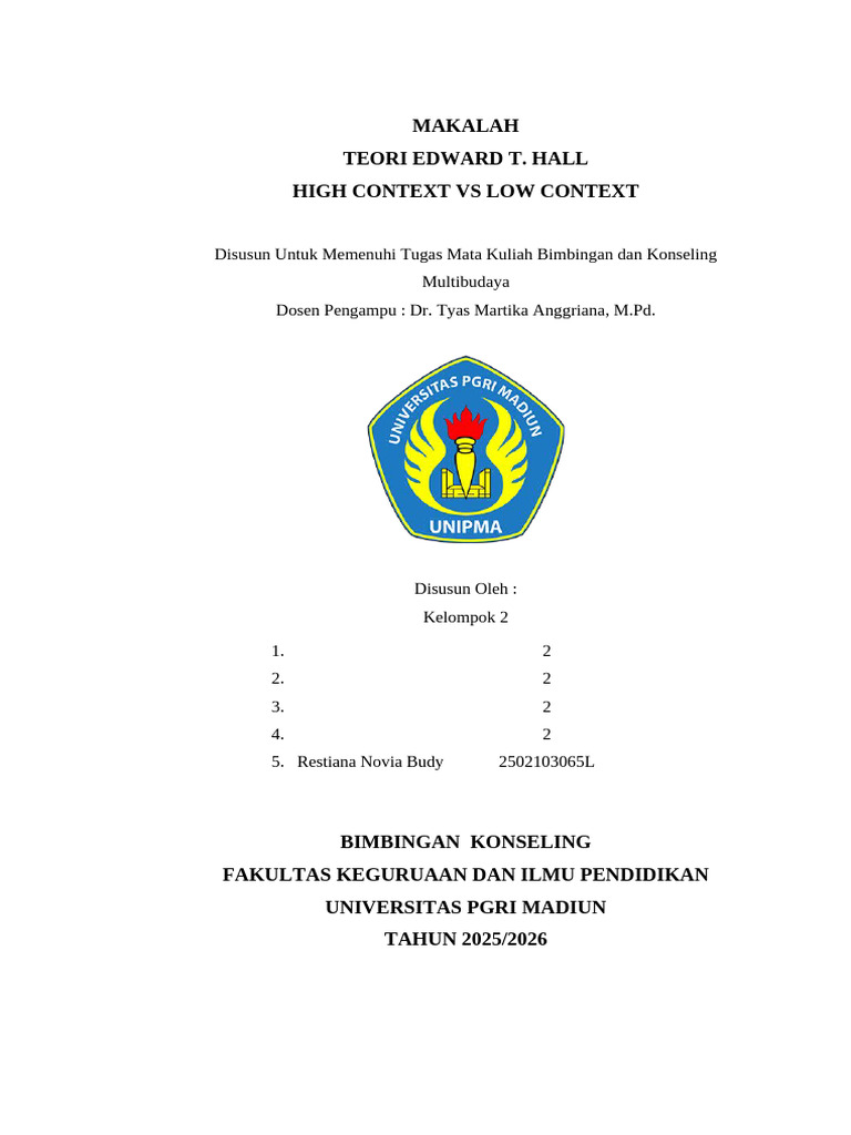 Teori Hall: High vs Low Context Culture | PDF