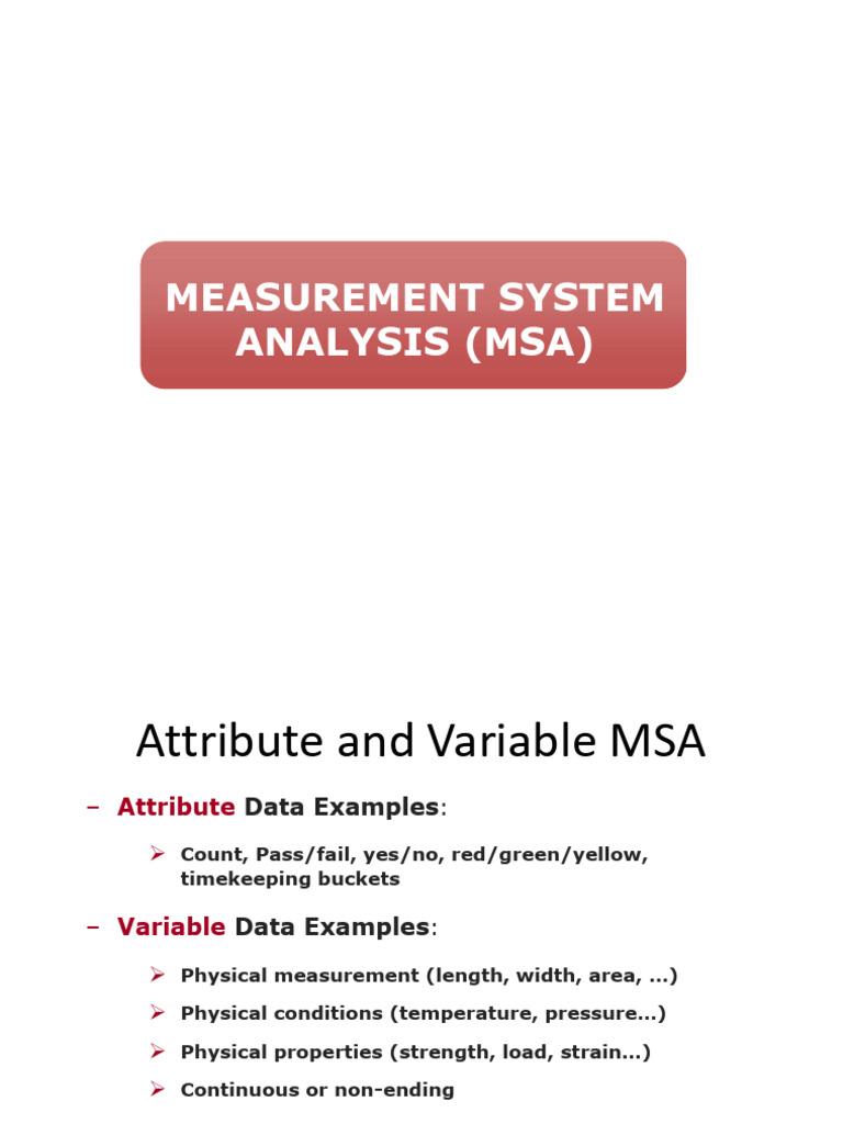 Measurement System Analysis (MSA) Guide | PDF