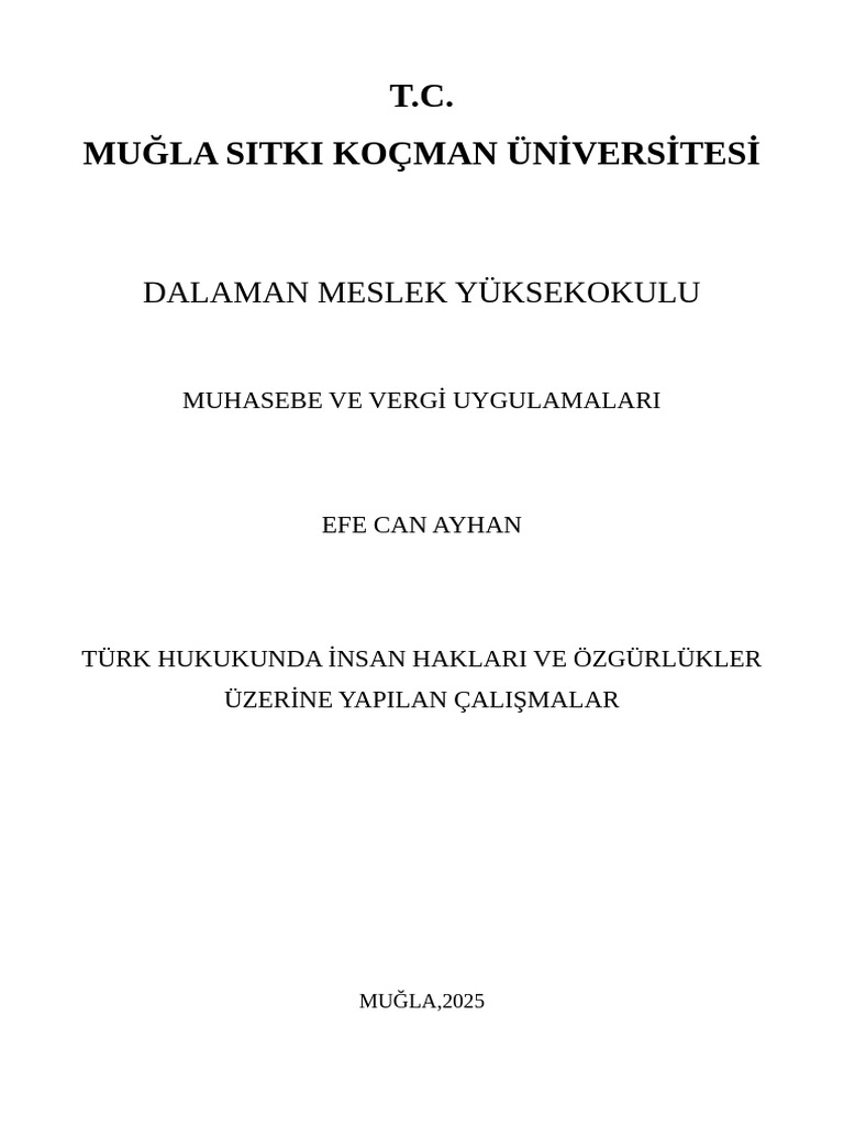 Temel Hukuk Ödevi̇ Efe Can Ayhan | PDF