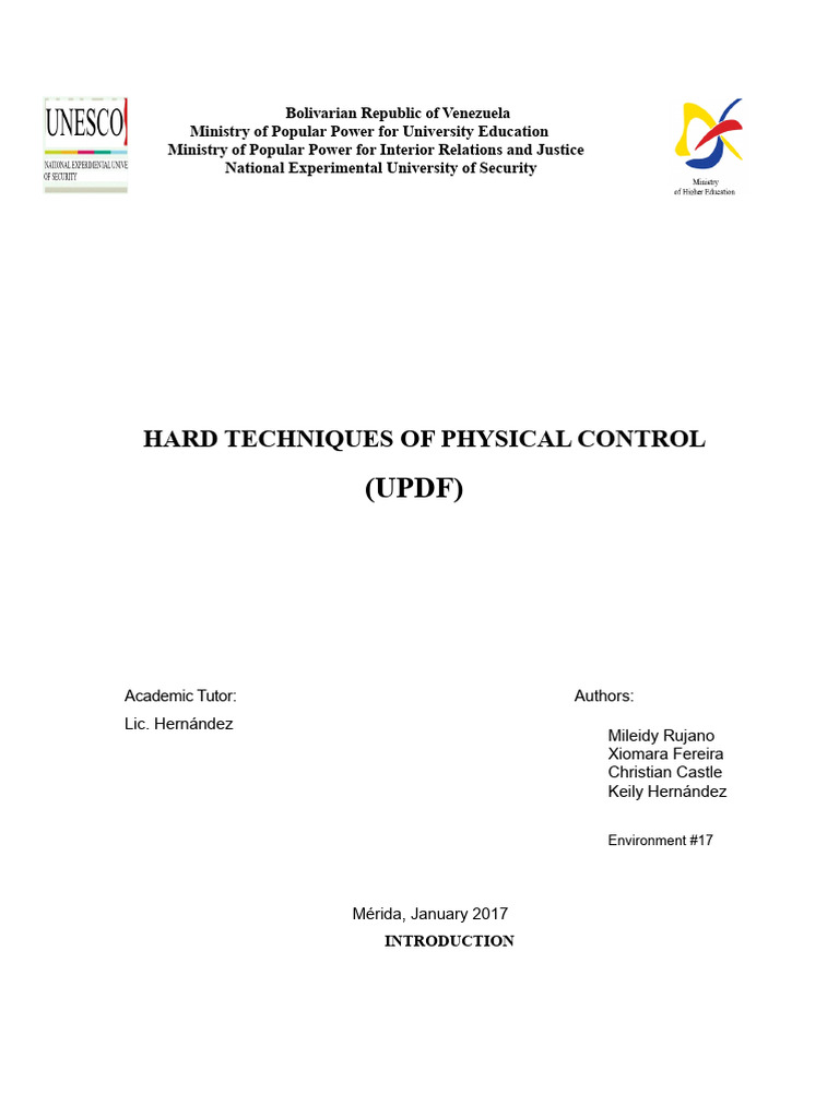 Hard Techniques of Physical Control | PDF | Police | Use Of Force