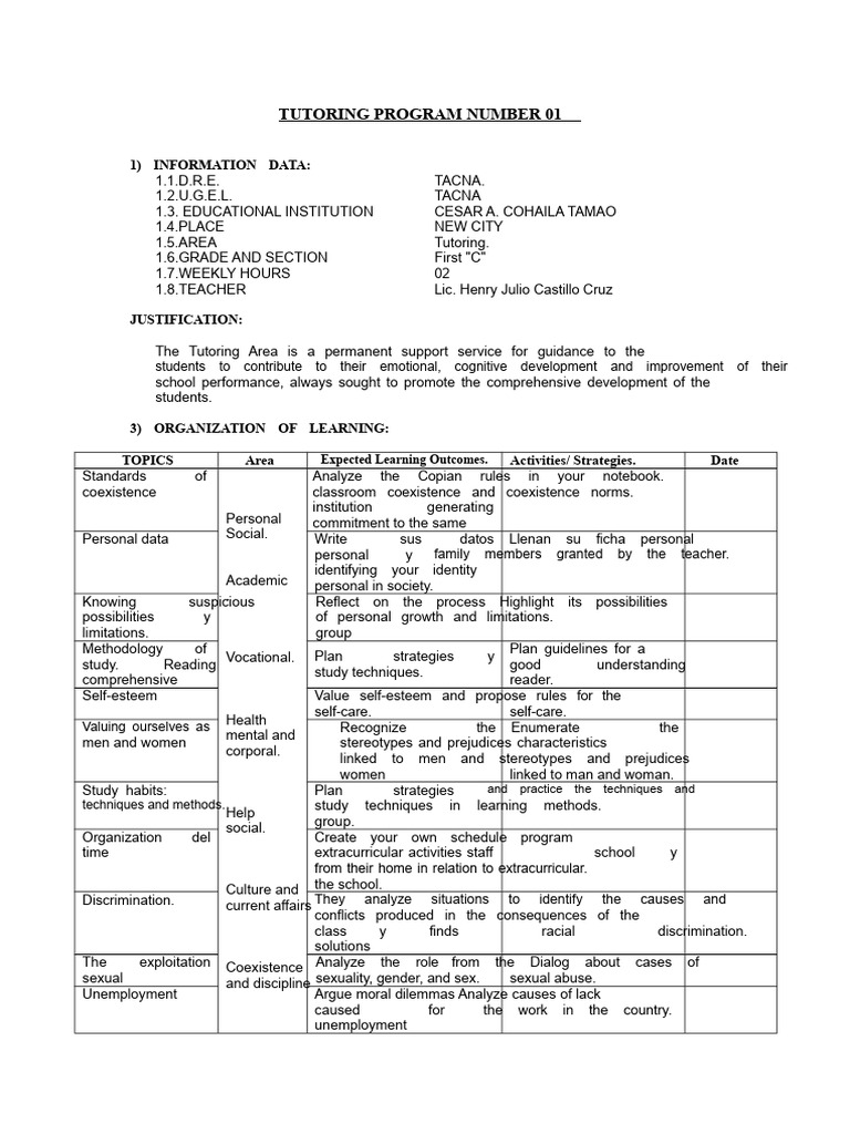 Tutoring Program Overview for Students | PDF | Stereotypes | Prejudices