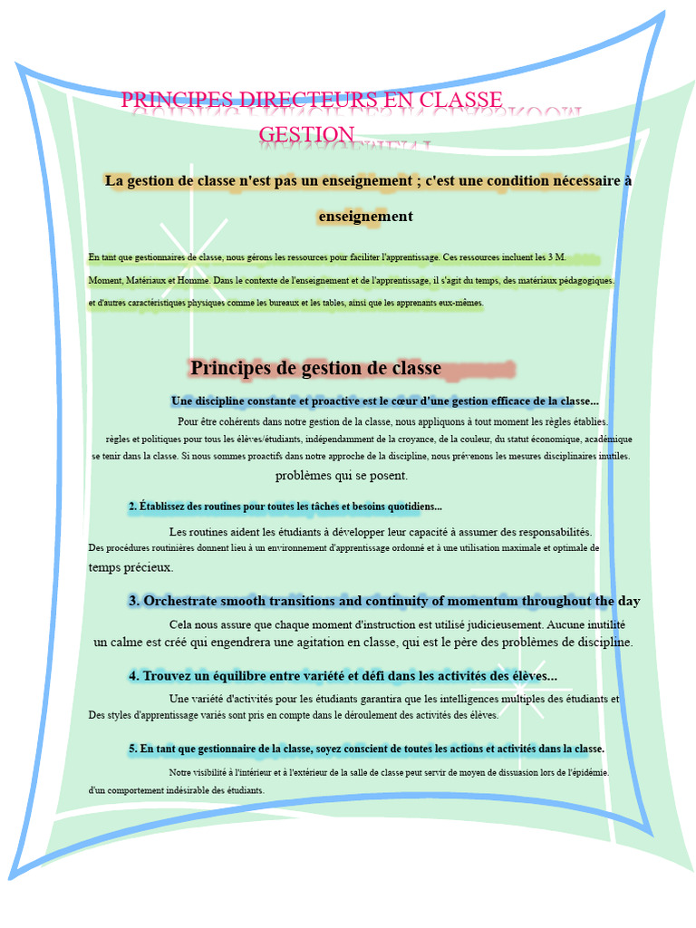 Principes de gestion de classe efficaces | PDF | Apprentissage | Cognition