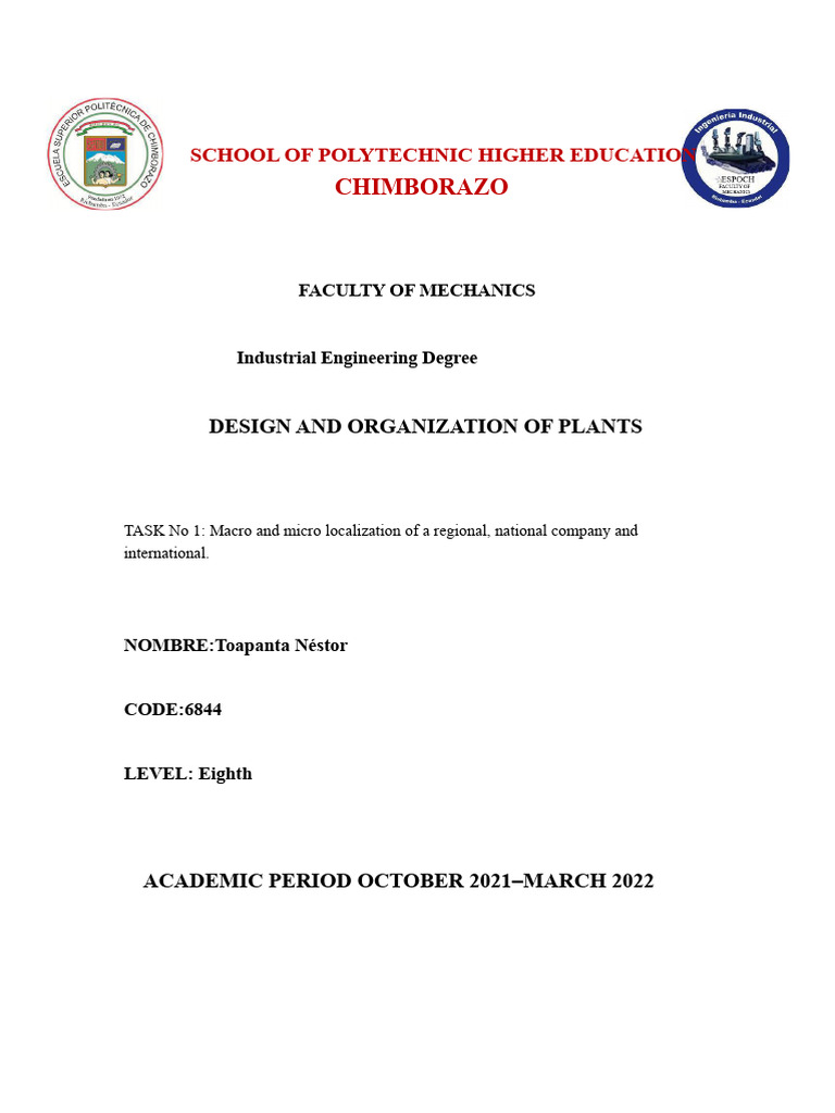 Macro and Micro Location Task N 1 | PDF | Ecuador | Macroeconomics