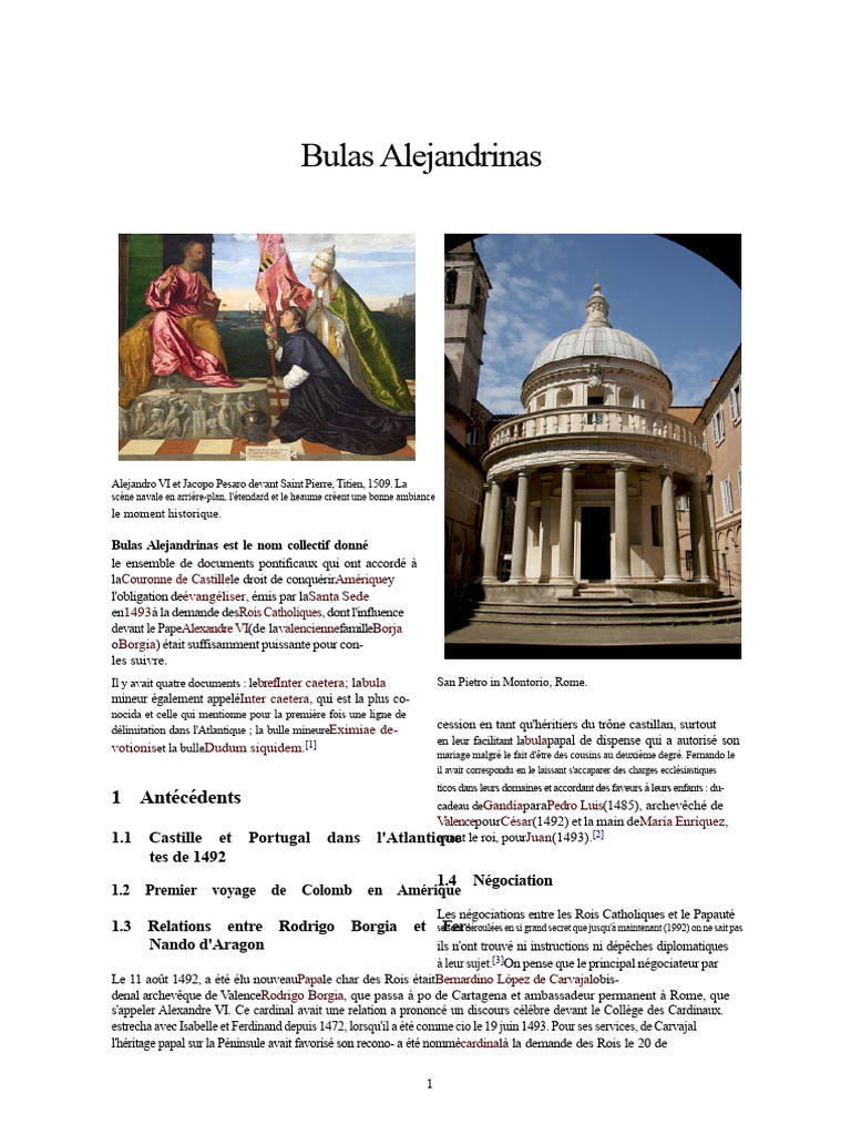Les Bulas Alexandrines et leur impact | PDF