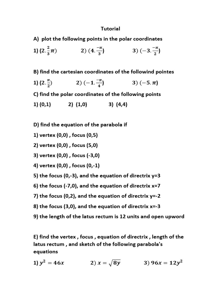 Tut (2) Analytic Geometry | PDF
