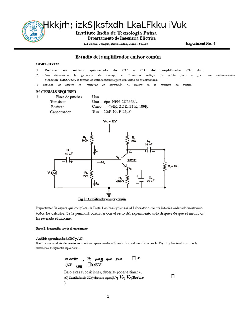 Expt._No._4_Estudio_del_Amplificador_Común-emisor | PDF | Transistor ...