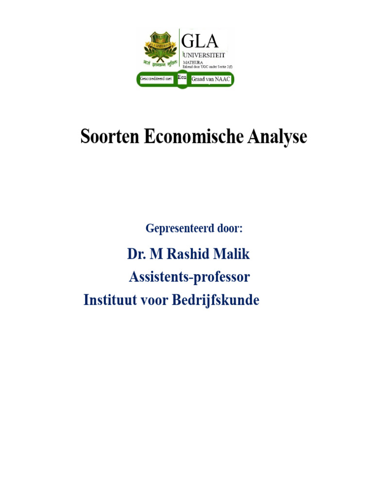 Economische Analyse | PDF