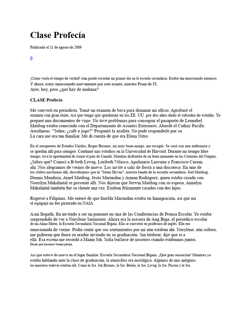 Clase Profecía 012 | PDF
