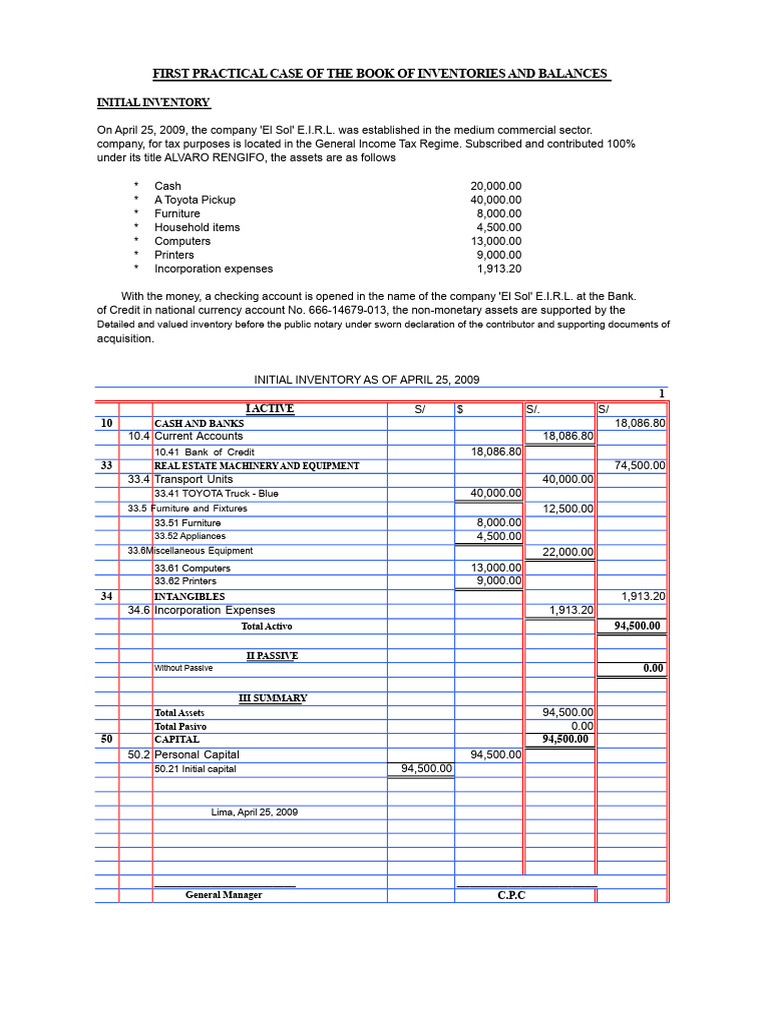 Initial Inventory Cases for Businesses | PDF | Accounts Payable ...