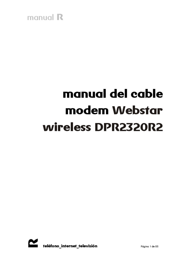 Manual del módem Webstar DPR2320R2 | PDF | Dirección IP | Ieee 802.11