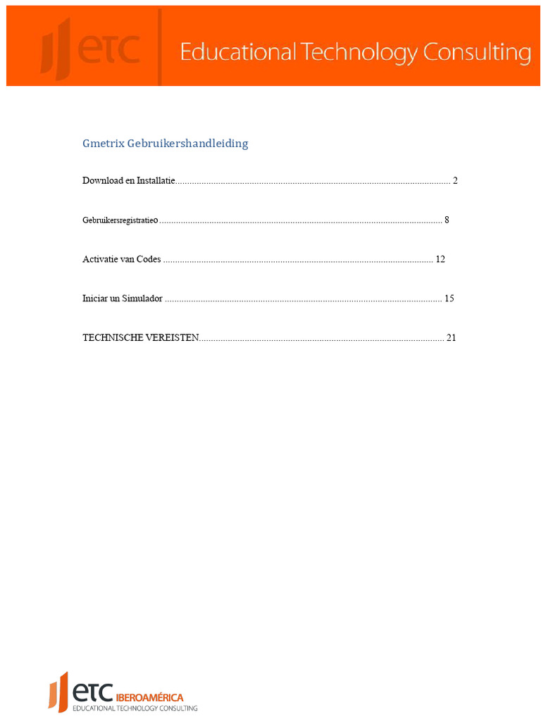 GMetrix Gebruikershandleiding | PDF