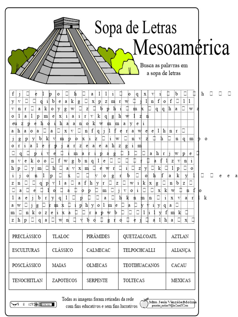 Sopa de Letras: Mesoamérica y Culturas | PDF | azteca | Pueblos ...