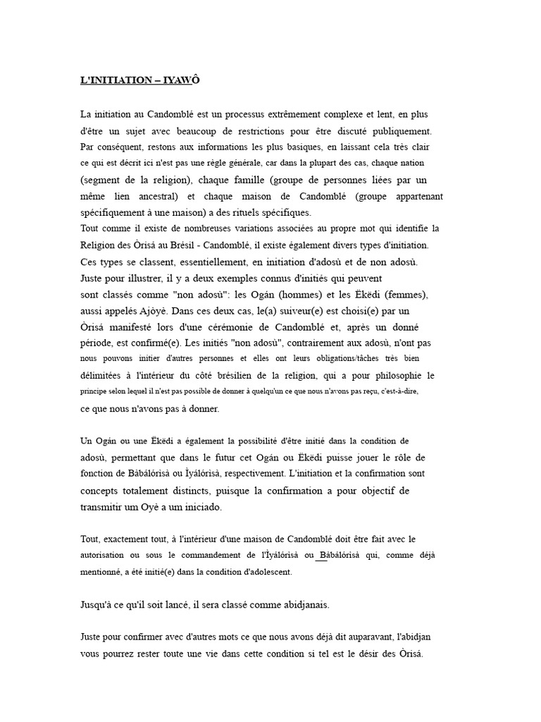Guide de l'initiation au Candomblé | PDF | Fruit