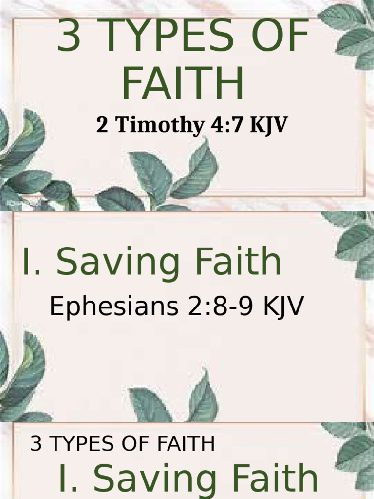 3 TYPES of FAITH Preacher Roel Hilado | PDF