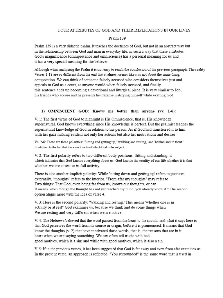 God's Attributes and Their Life Impact | PDF | God | Thought