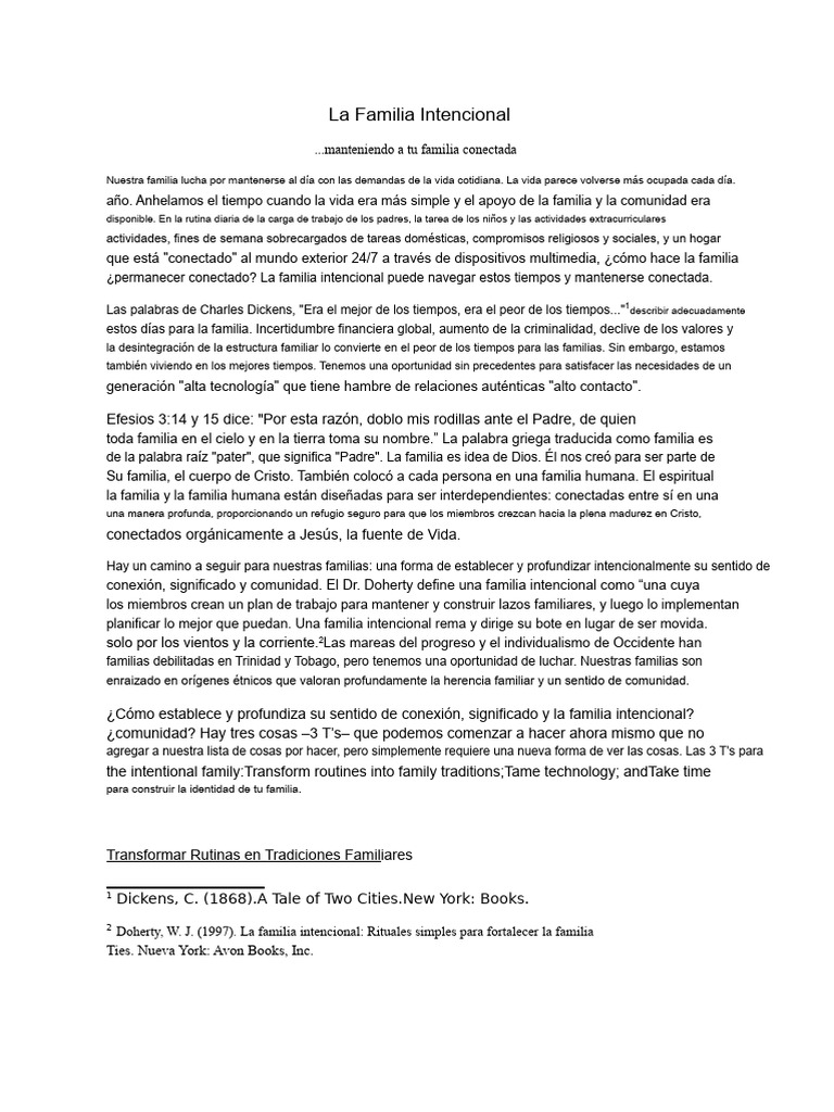 La Familia Intencional - María Cecilia Reyes-Mohammed | PDF