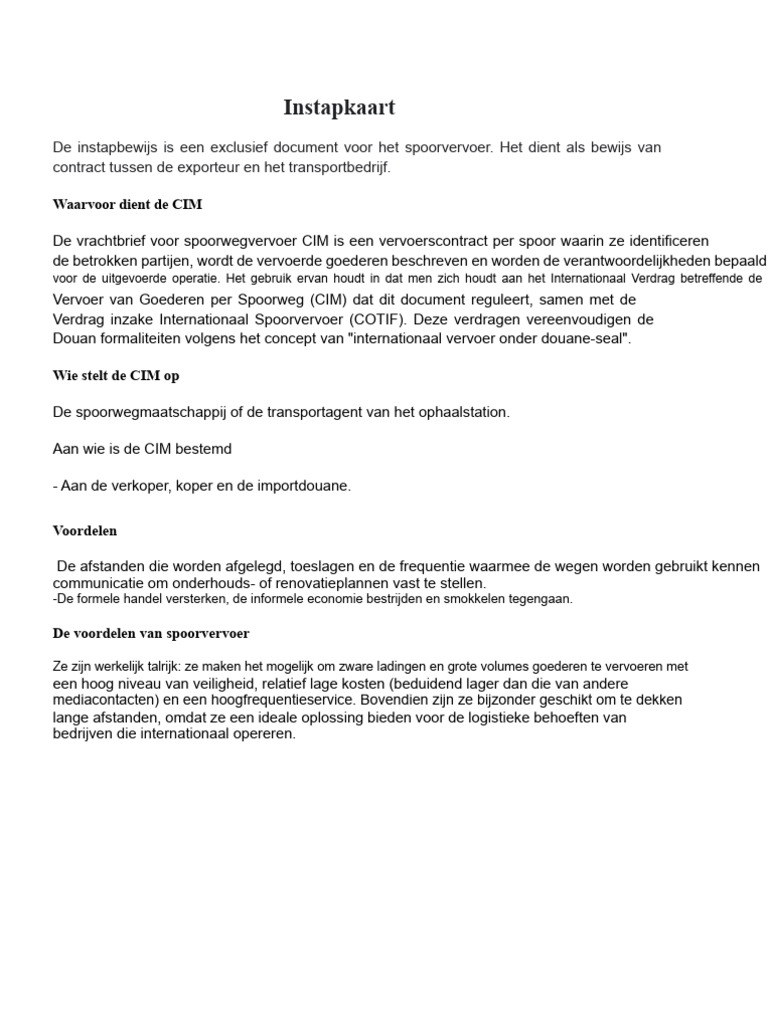 Instapkaart | PDF