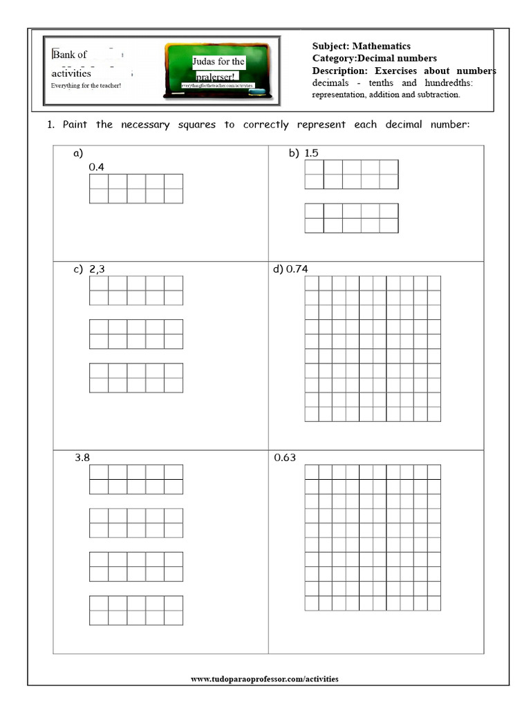 Decimals - Tenth, Hundredth, Addition | PDF | Decimal | Numbers