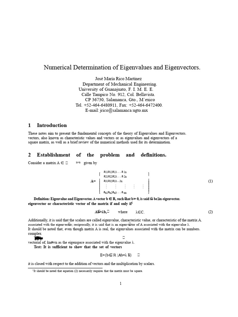 Eigenvalues and Eigenvectors Explained | PDF | Eigenvalues And ...