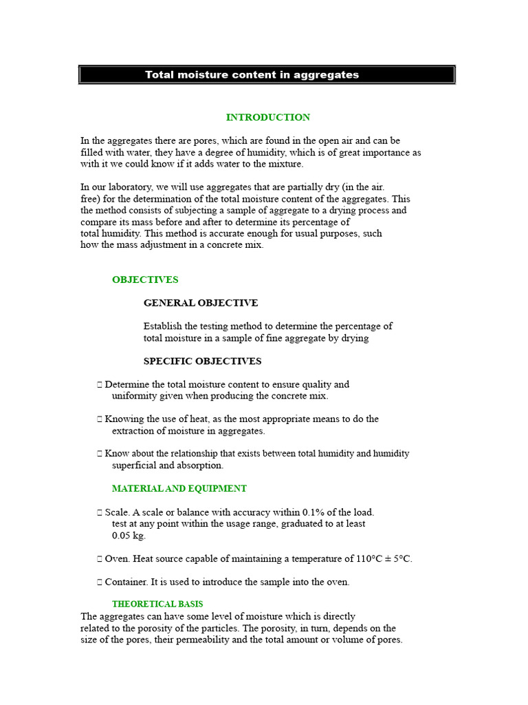 Moisture Content and % Absorption | PDF | Density | Porosity