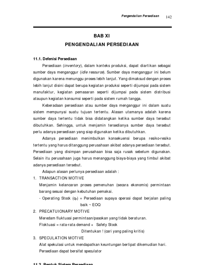 Tdi 437 Handout Pengendalian Persediaan | PDF