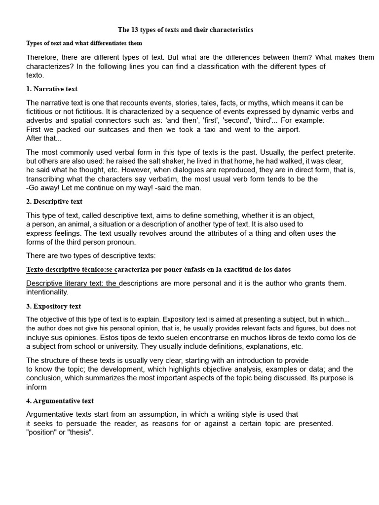 13 Types of Texts Explained | PDF | Linguistics | Human Communication