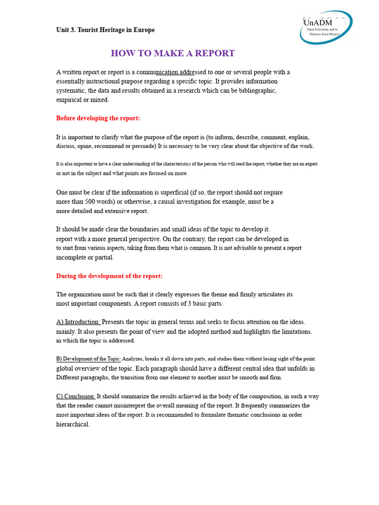 How to Make a Report or Report | PDF