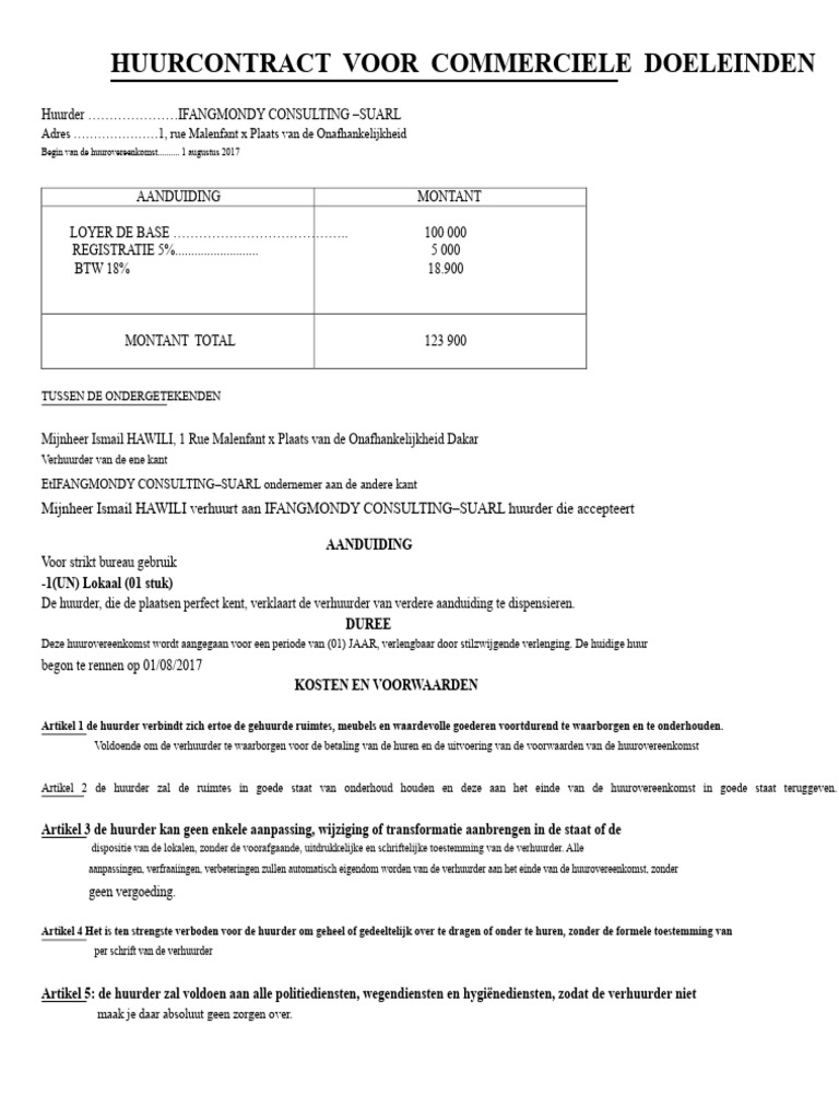 Huurcontract | PDF